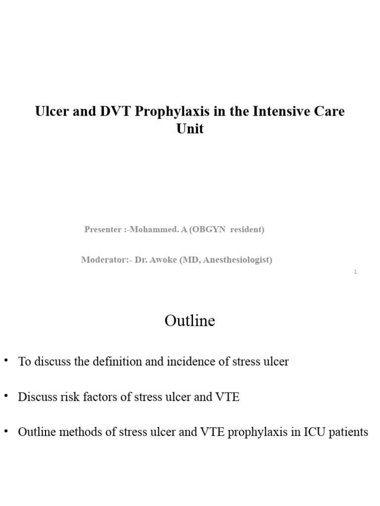 Ulcer and DVT Prophylaxis | PDF | Medical Specialties | Clinical Medicine