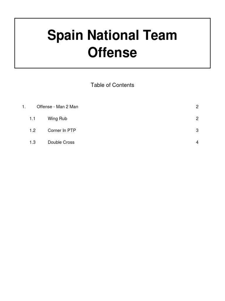 Spain National Team Offense by Wes Kosel | PDF