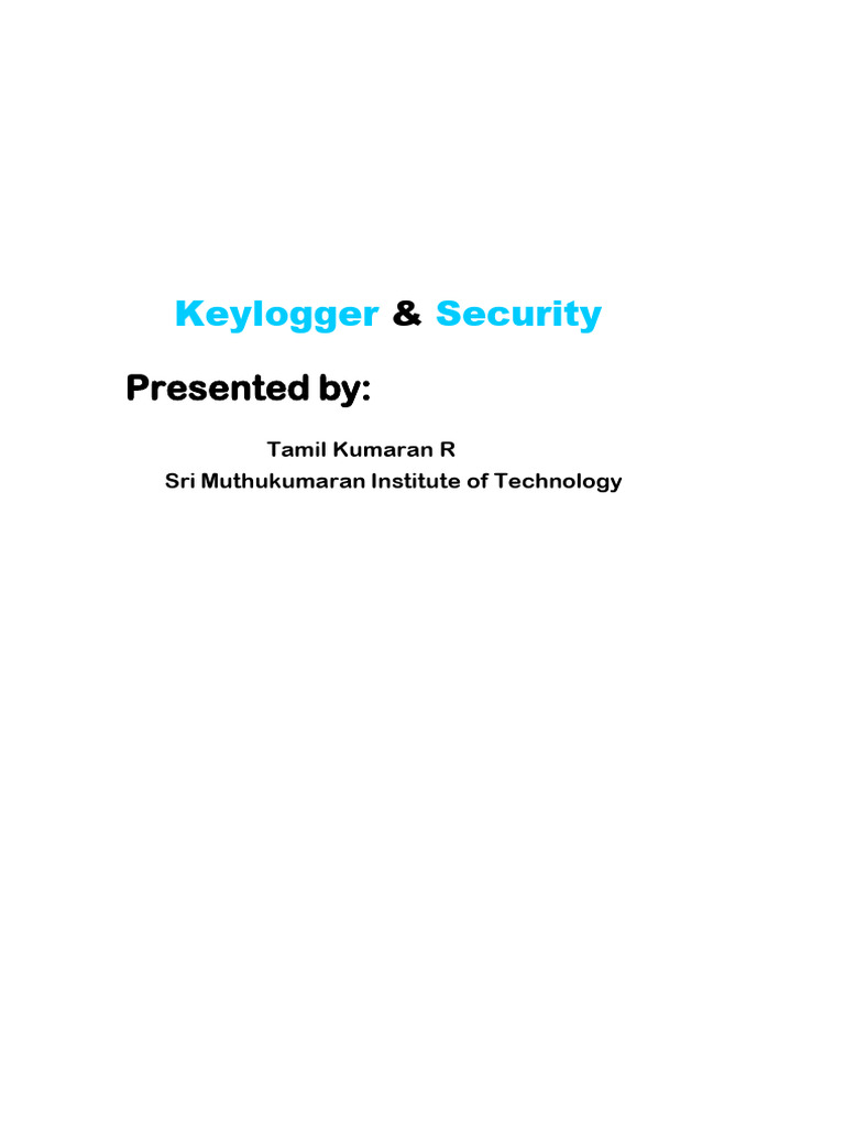 Keylogger & SecuritY | PDF | Security | Computer Security