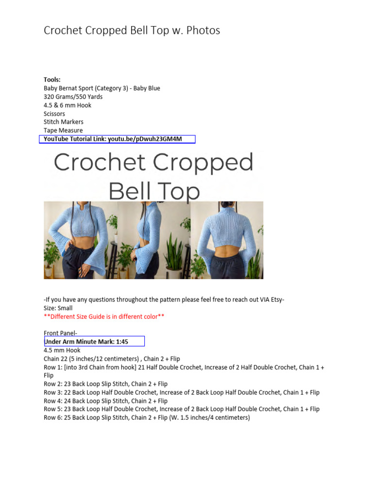 Crochet Cropped Bell Toppdf | PDF