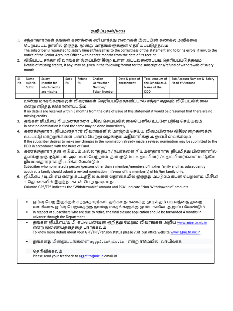 GPF Instructions | PDF