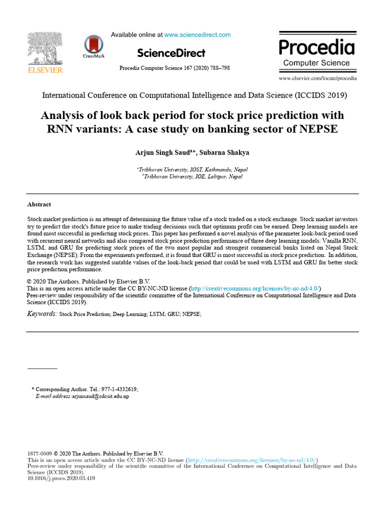 Stock Price Prediction with RNN Variants | PDF | Forecasting | Machine ...