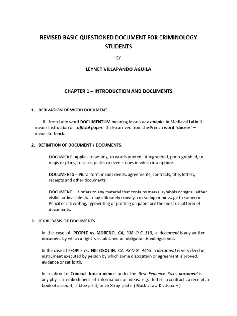 Questioned Document Examination Basics | PDF | Alphabet | Science