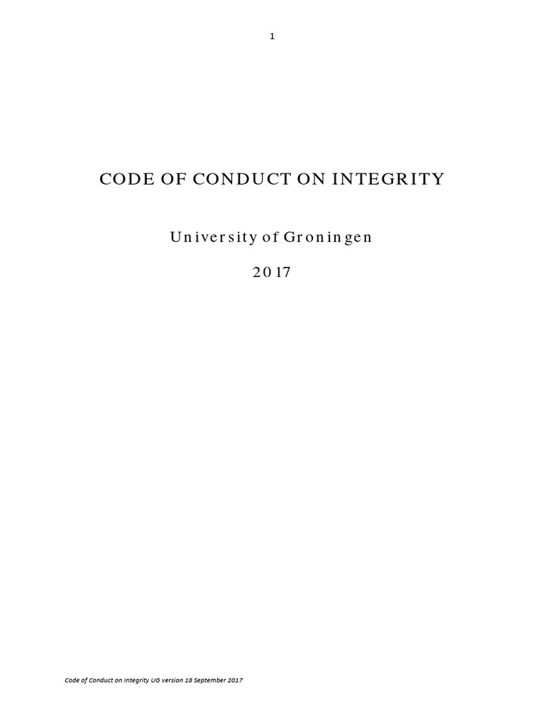 Code of Conduct On Integrity | PDF | Employment | Procurement