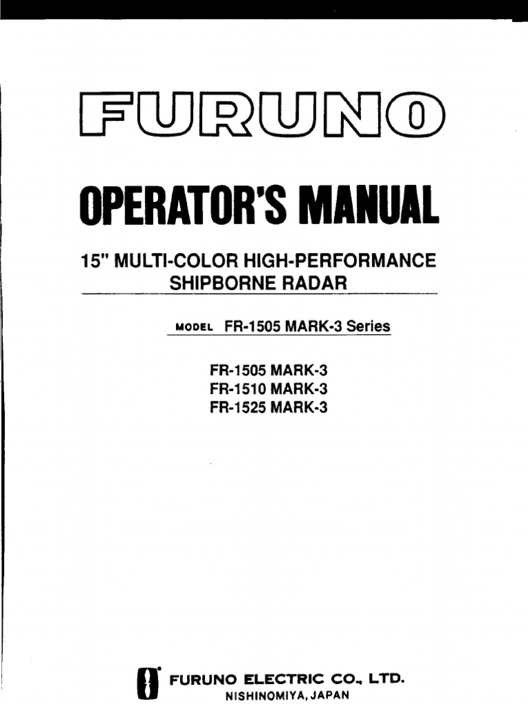 Furuno Radar FR1505 Manual | PDF