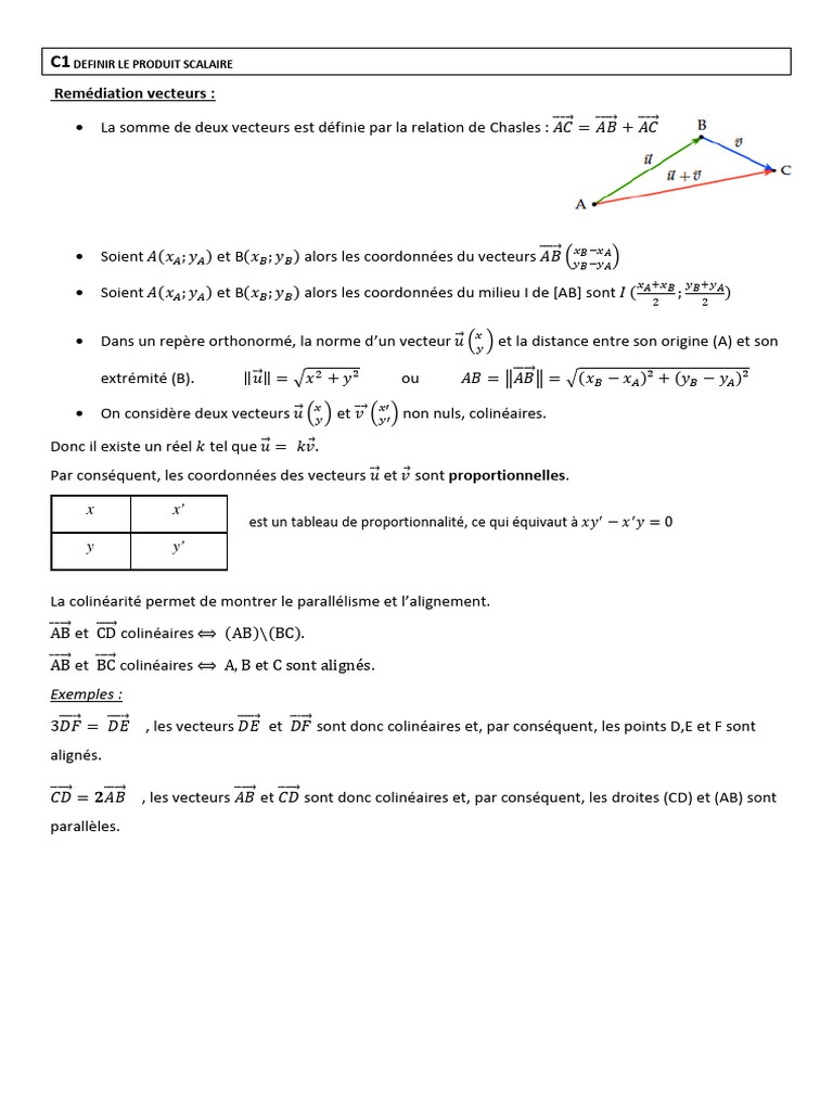 Remediation Vecteur | PDF | Coordonnées cartésiennes | Physique mathématique