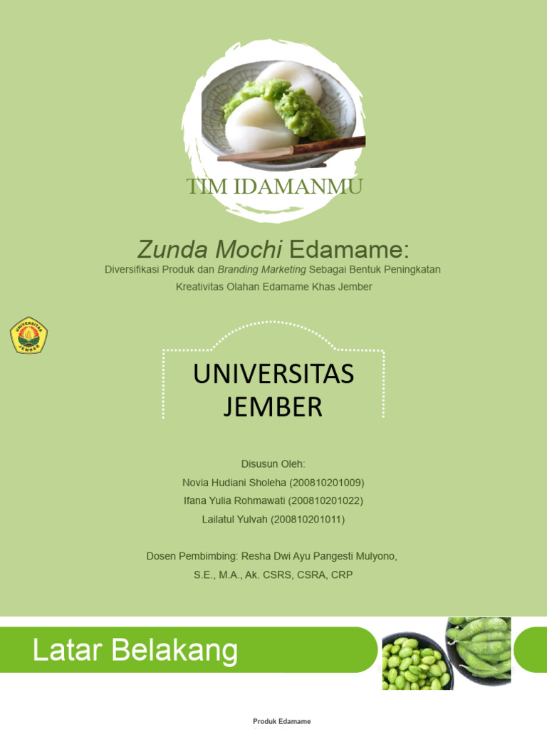 Inovasi Zunda Mochi Edamame Jember | PDF