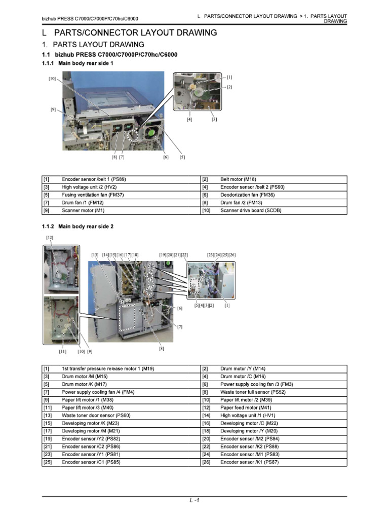 Part-Connector Lay Out Drawing - Konica C7000 | PDF