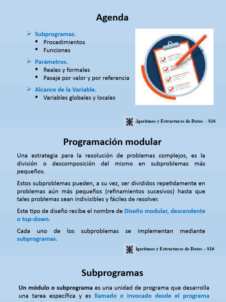 Programación Modular y Subprogramas | PDF | Algoritmos | Parámetro (programación de computadora)