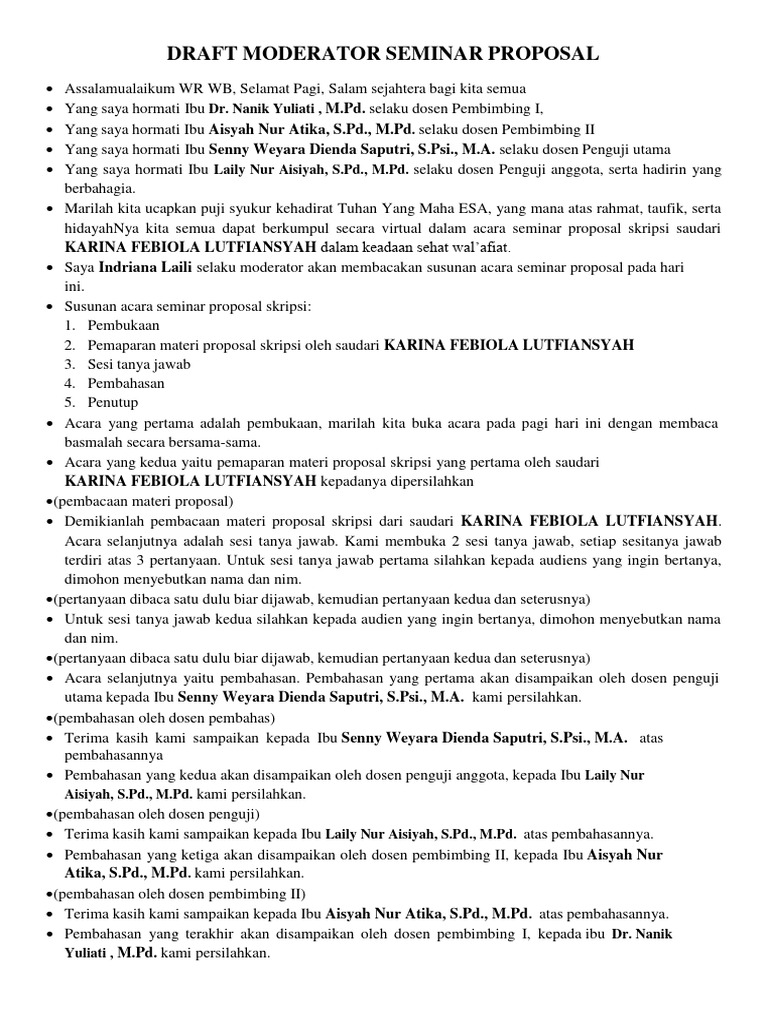 Teks Moderator SEMPRO_Karina | PDF