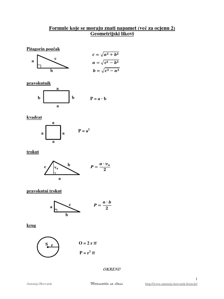 Geometrija Formule | PDF