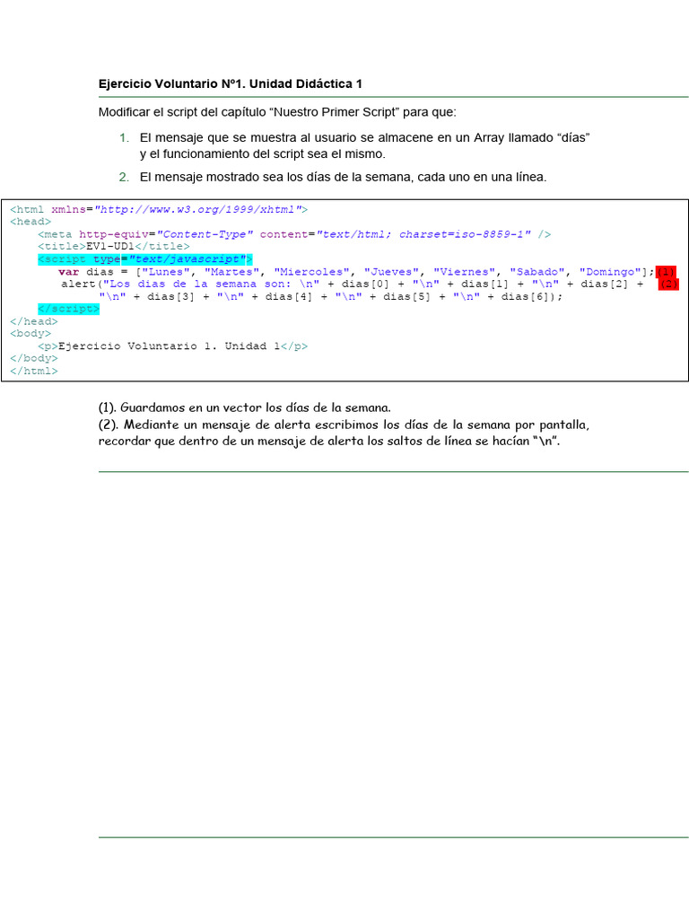 ANNEX TEMA 1. Ejercicios Evaluación | PDF | HTML | Variable (informática)