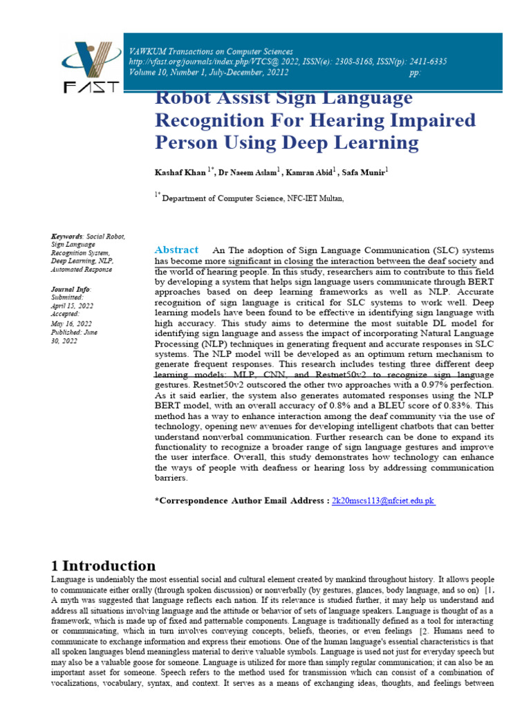 Deep Learning for Sign Language Recognition | PDF | Artificial Neural ...