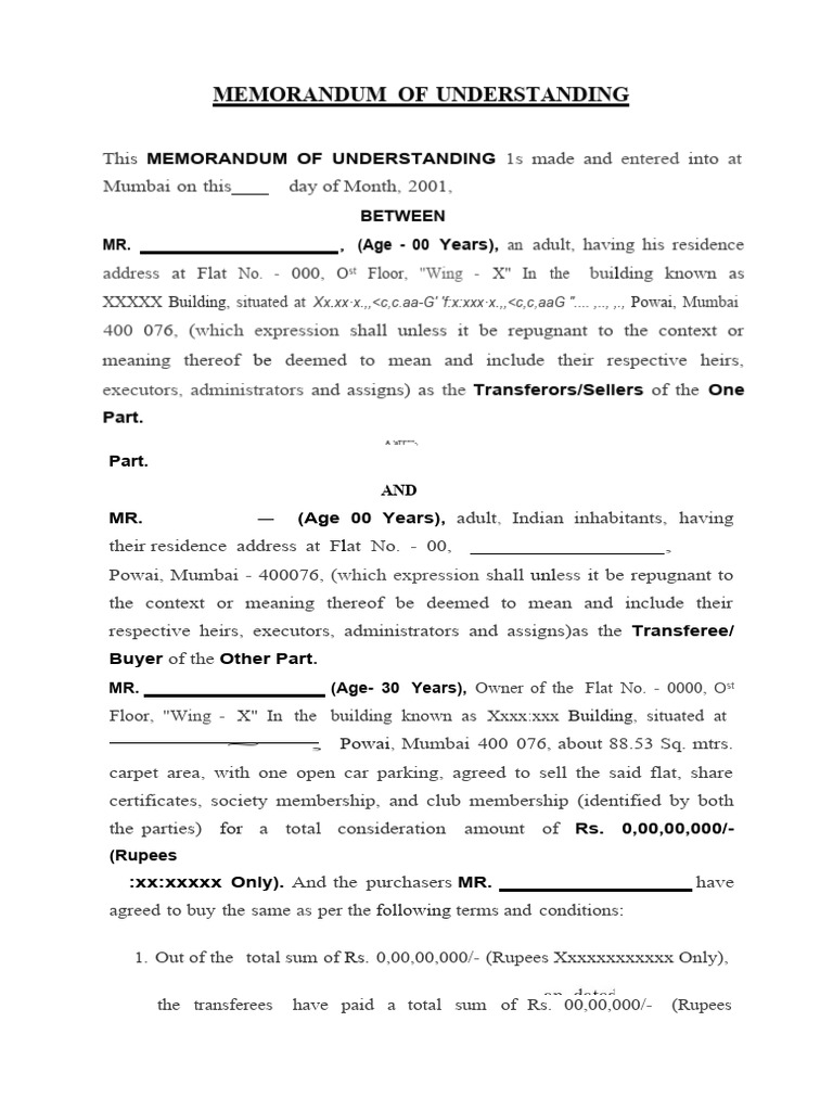 Memorandum of Understanding | PDF