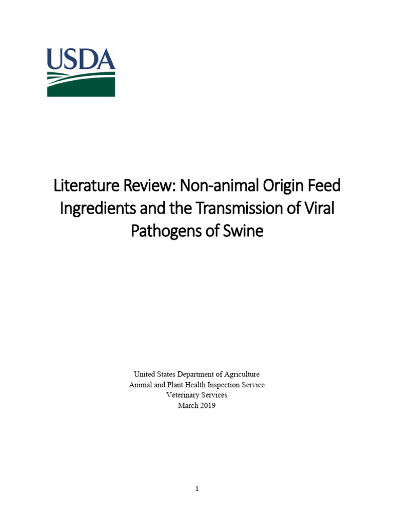 Non Animal Origin Feed Ingredients Transmission of Viral Pathogens ...