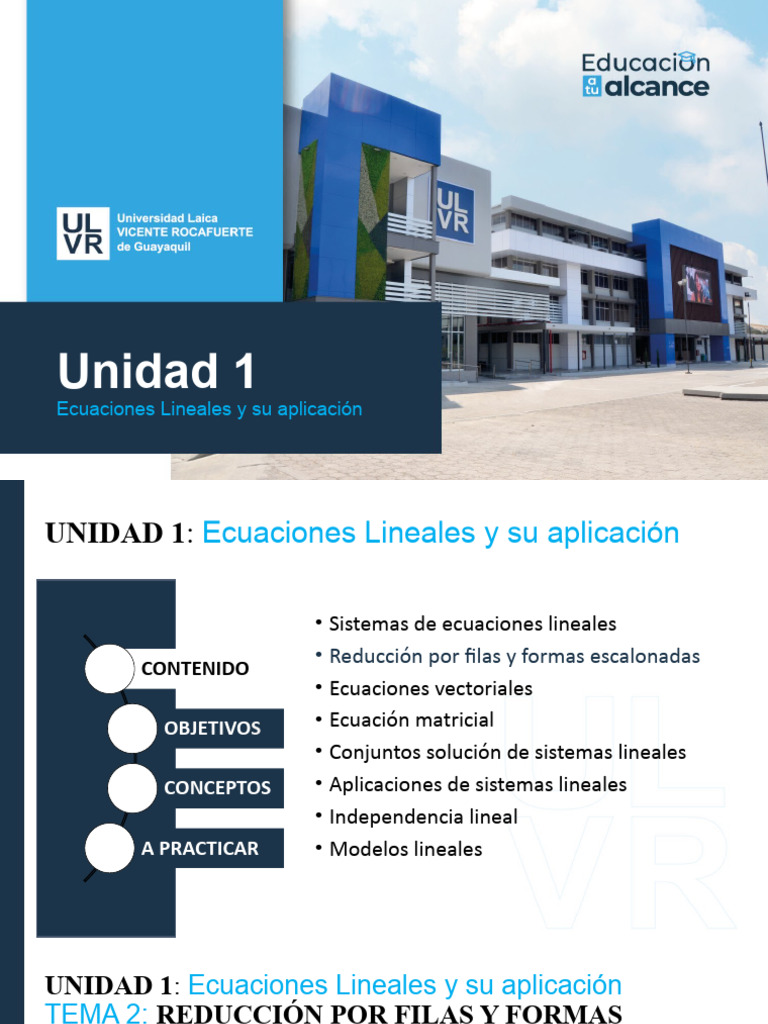 Unidad 1 - Tema 2 - Reducción Por Filas y Formas Escalonadas | PDF | Matriz (Matemáticas ...