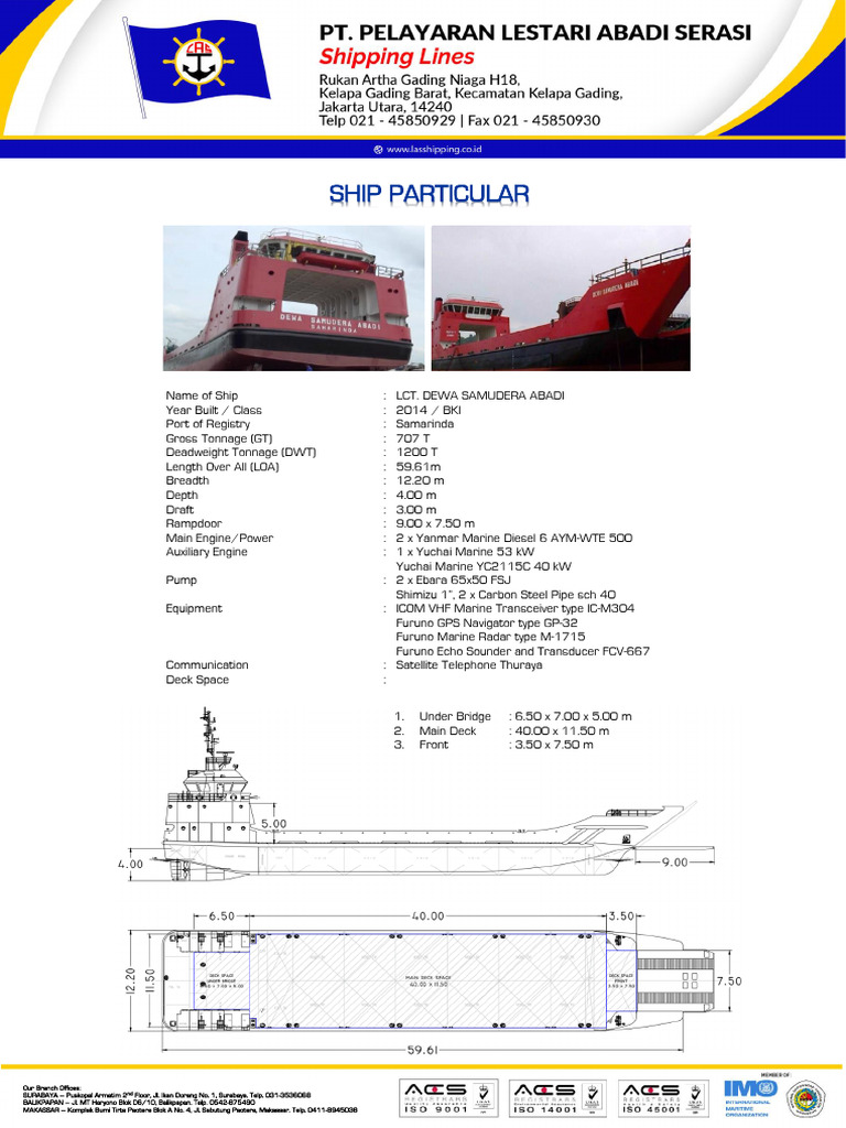 Ship Specifications & Branch Locations | PDF | Ships | Shipping