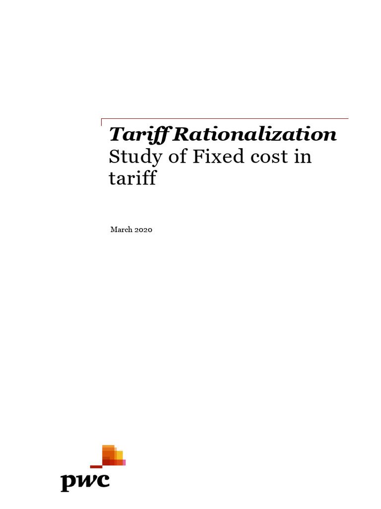 Note On Study of Fixed Cost in Tariff - v2 | PDF | Tariff | Consumption ...