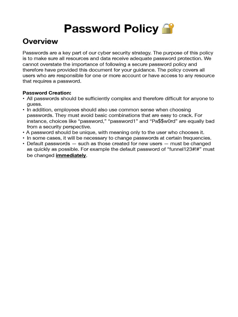 Password Policy | PDF