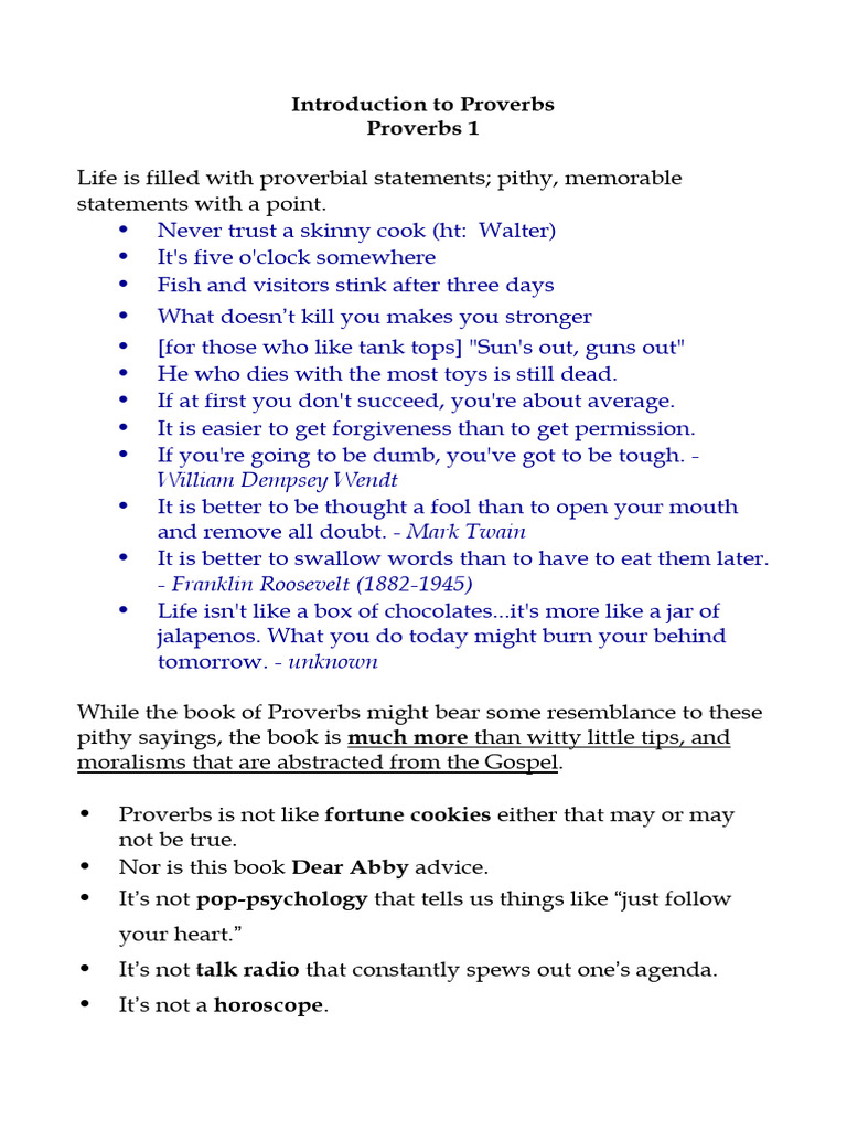 Proverbs-1 | PDF | Book Of Proverbs | Wisdom