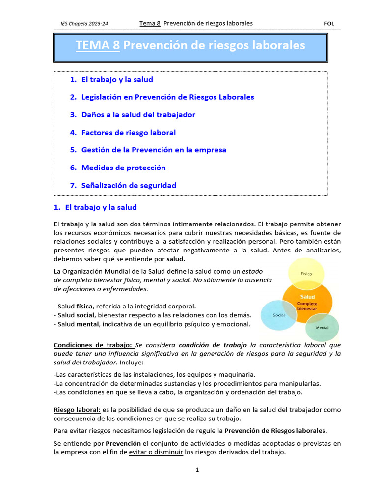Tema 8 - PRL | PDF | Hepatitis | Burnout ocupacional