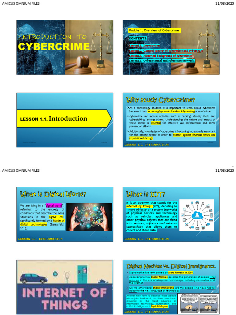Cdi10 Module01 Lessons 1 3 | PDF | Cybercrime | Internet Of Things
