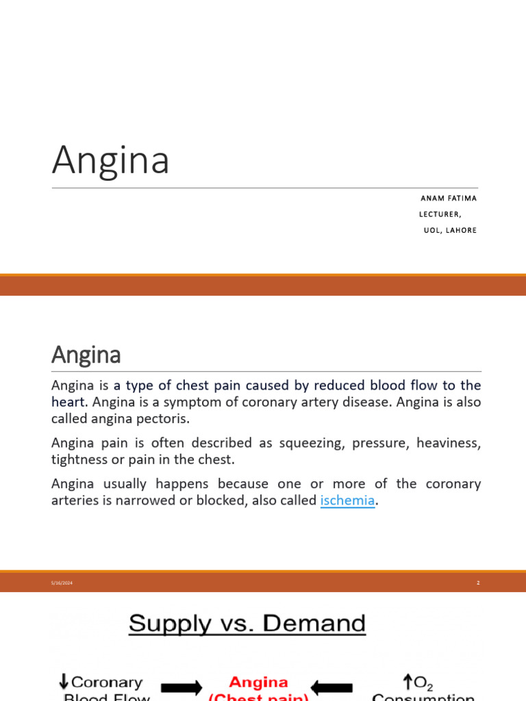 Angina | PDF | Coronary Artery Disease | Stent