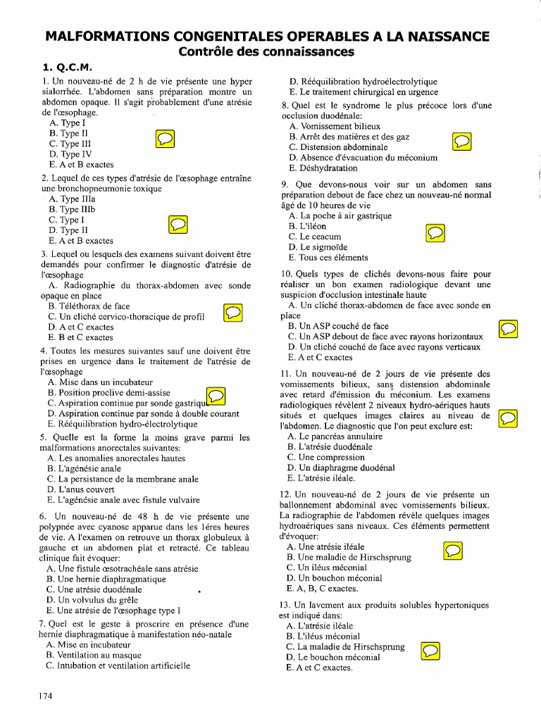 QCM Atresie Occlusion | PDF