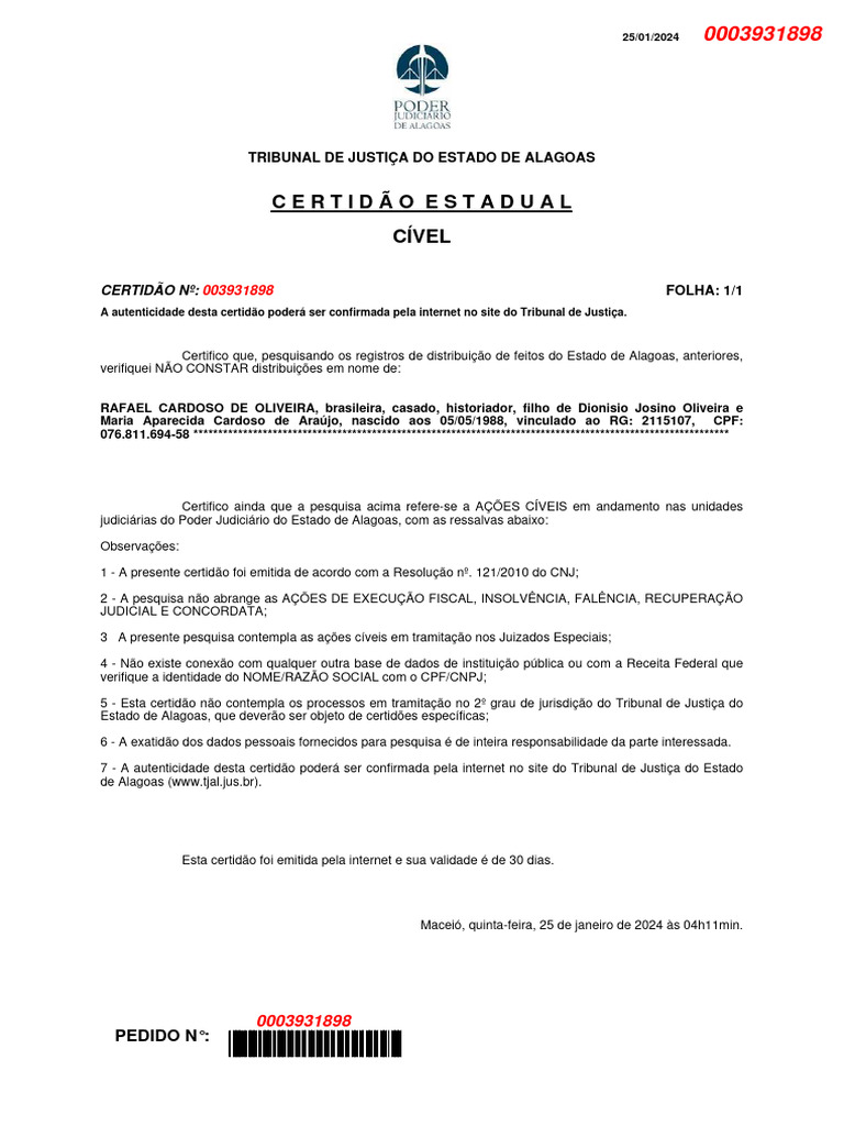 Nada Consta Civil | PDF | Direito