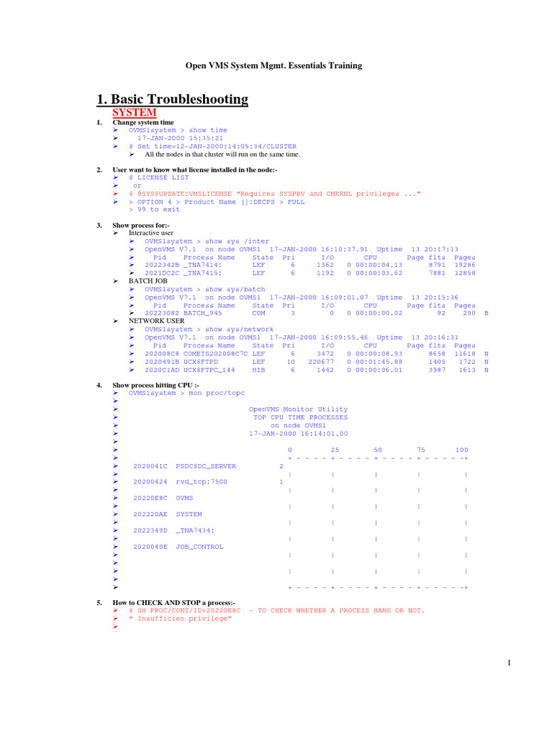 VMS_Basic_Training | PDF | Process (Computing) | Network Socket