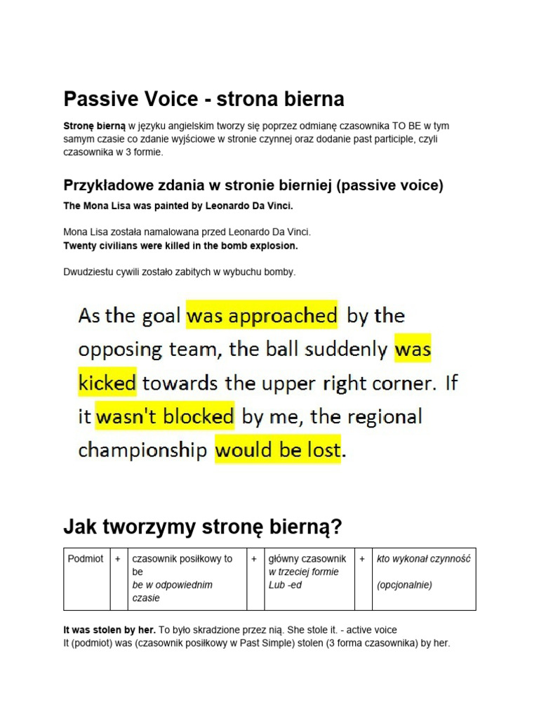 Strona Bierna - Passive Voice | PDF