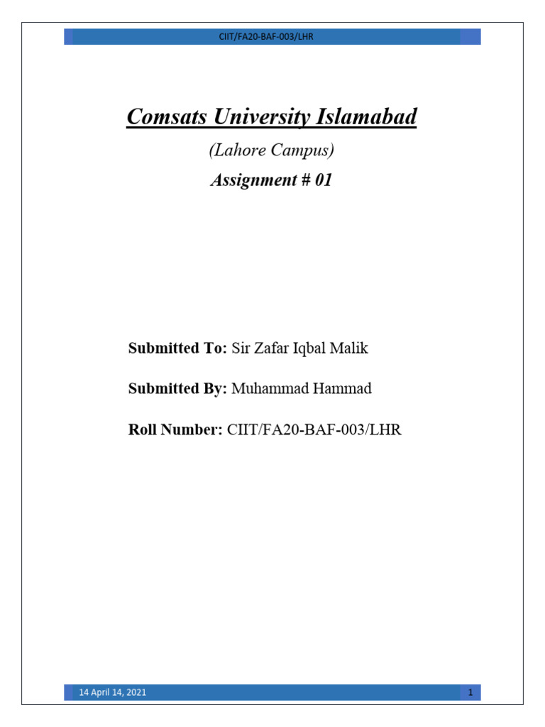 FA20-BAF-003 (MUHAMMAD HAMMAD) Islamiyat New Assignment | PDF | Common Law | Private Law