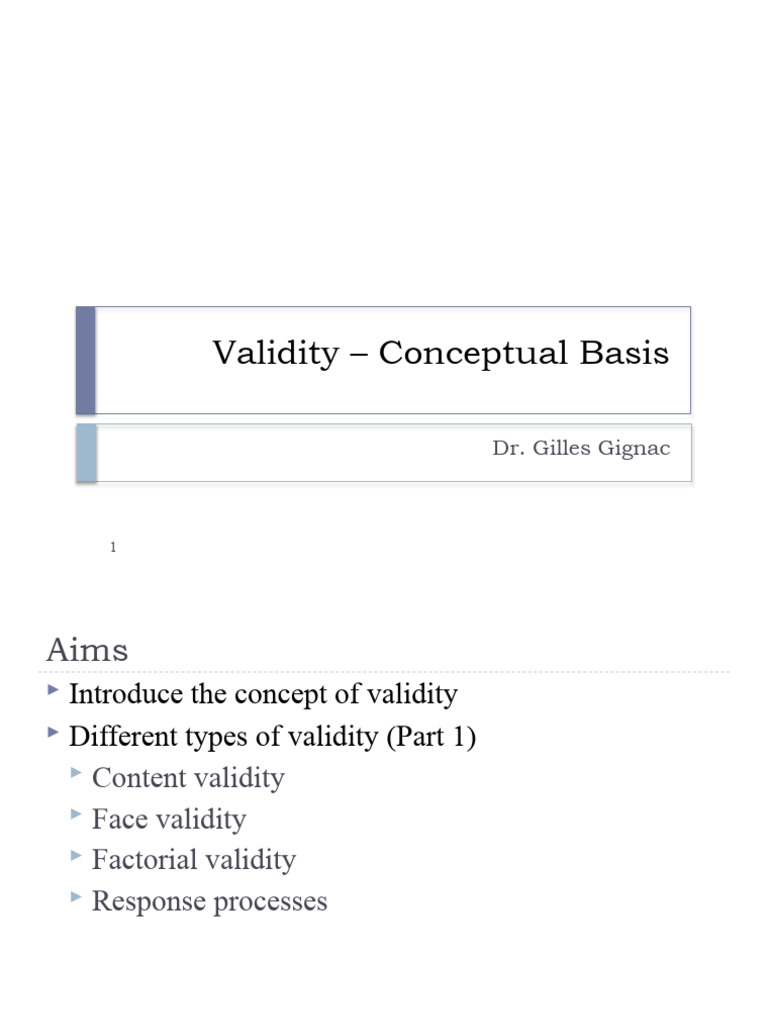 Week 5.1 - Conceptual Basis of Validity - Part 1 | PDF | Validity (Statistics) | Standard Error