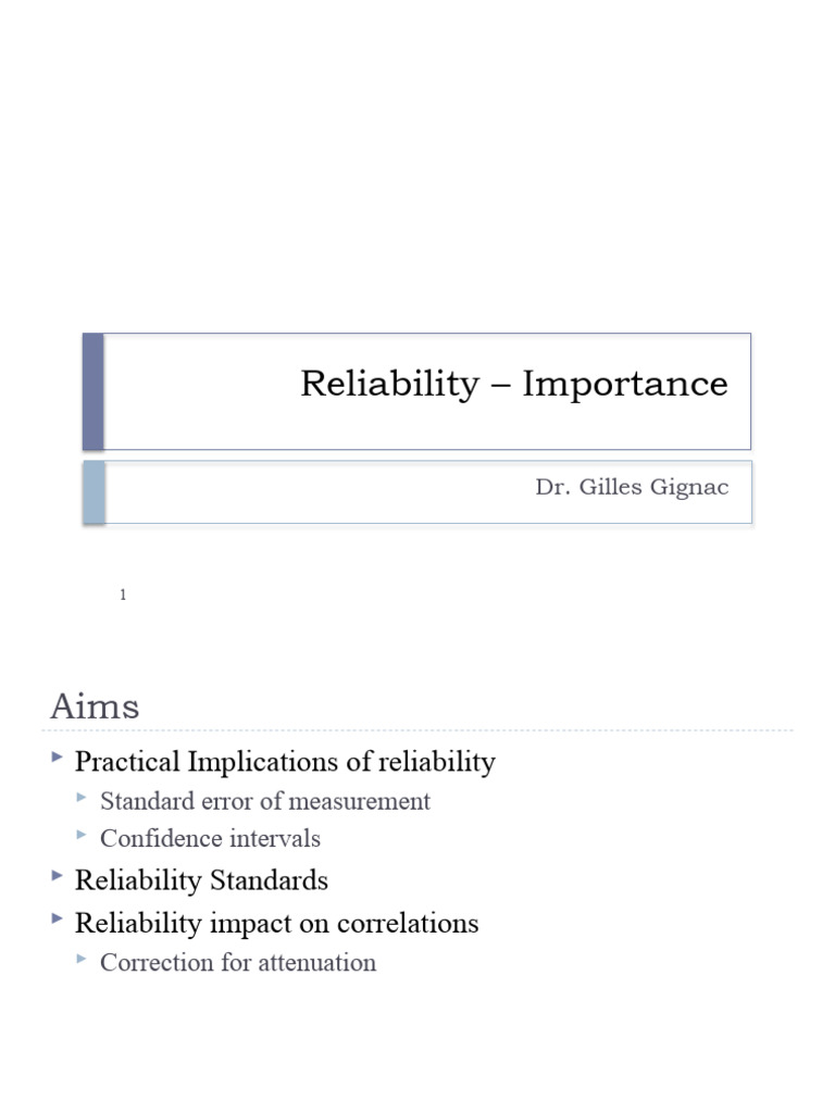 Week 4.2 - The Importance of Reliability | PDF | Standard Error ...