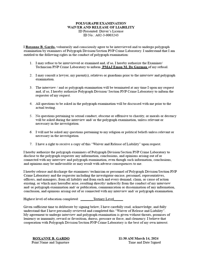 Consent-Form | Download Free PDF | Polygraph | Justice