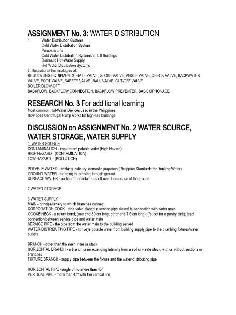 UTILITIES Annie Assignment 3 Water Distribution | PDF | Tap (Valve ...