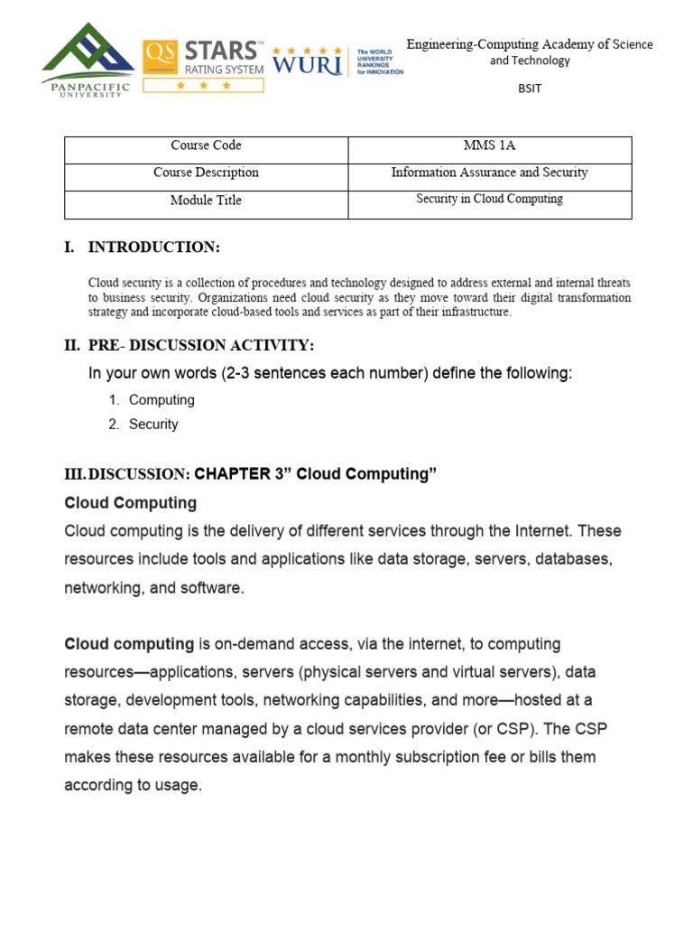 IAS Module 2 | PDF | Cloud Computing | Security
