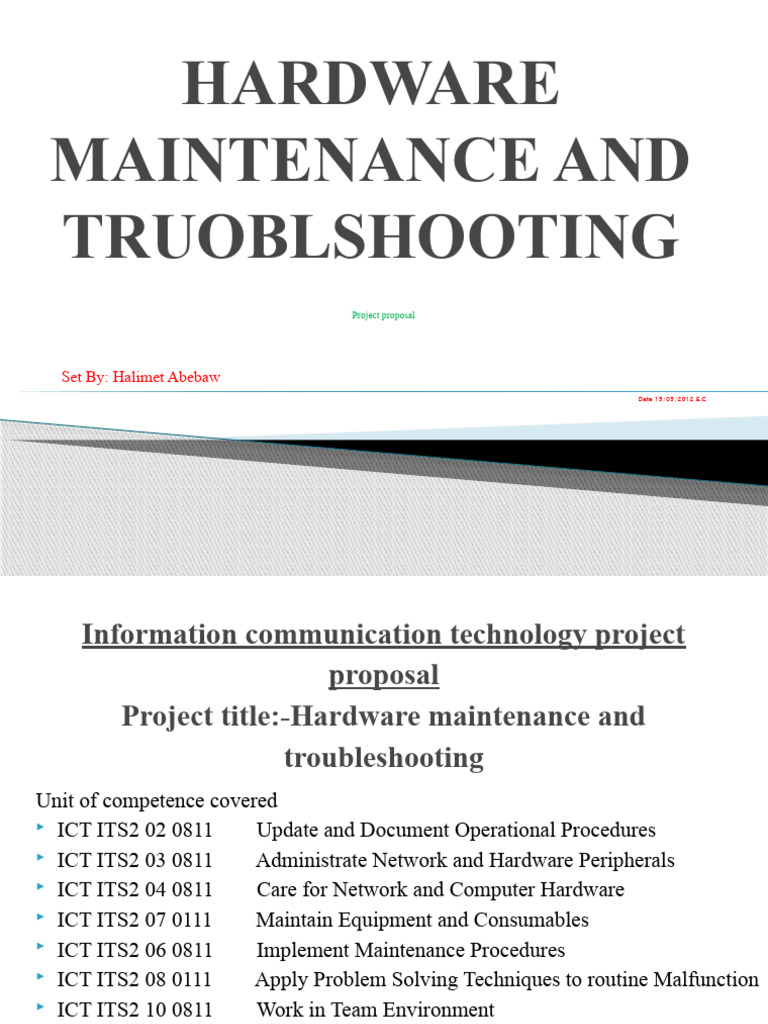 H.M Trublshooting Project Proposal | PDF | Computer Network | Computer Hardware