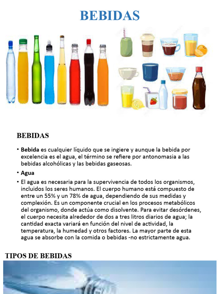 Tipos y ejemplos de bebidas | PDF | Bebida | Refresco