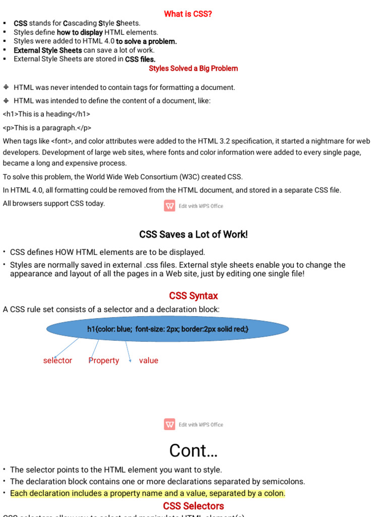 Css Presentation | PDF | Html | Html Element