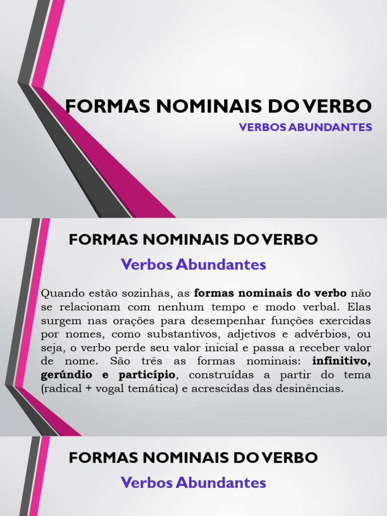formas-nominais-do-verbo | PDF | Assunto (gramática) | Morfologia ...