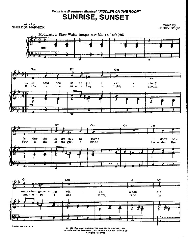 Sunrise Sunset | PDF