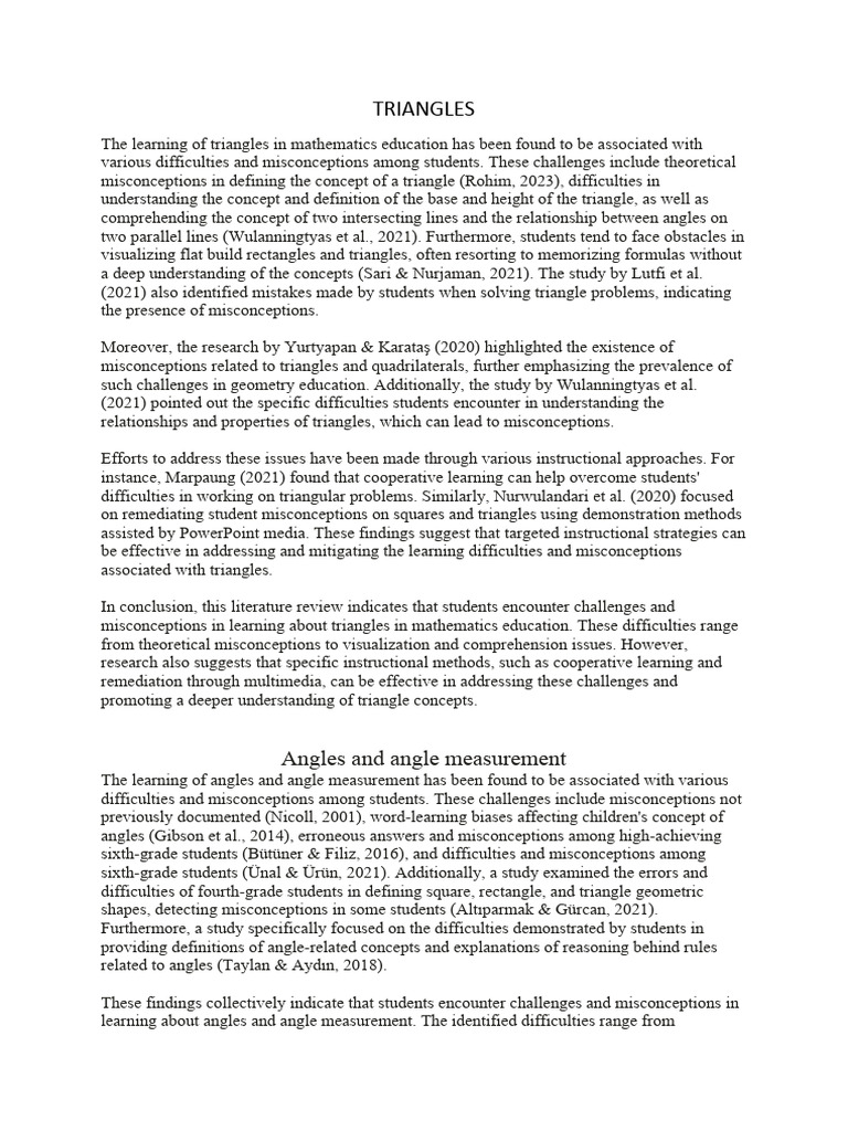 LİTERATURE | PDF | Triangle | Cognition