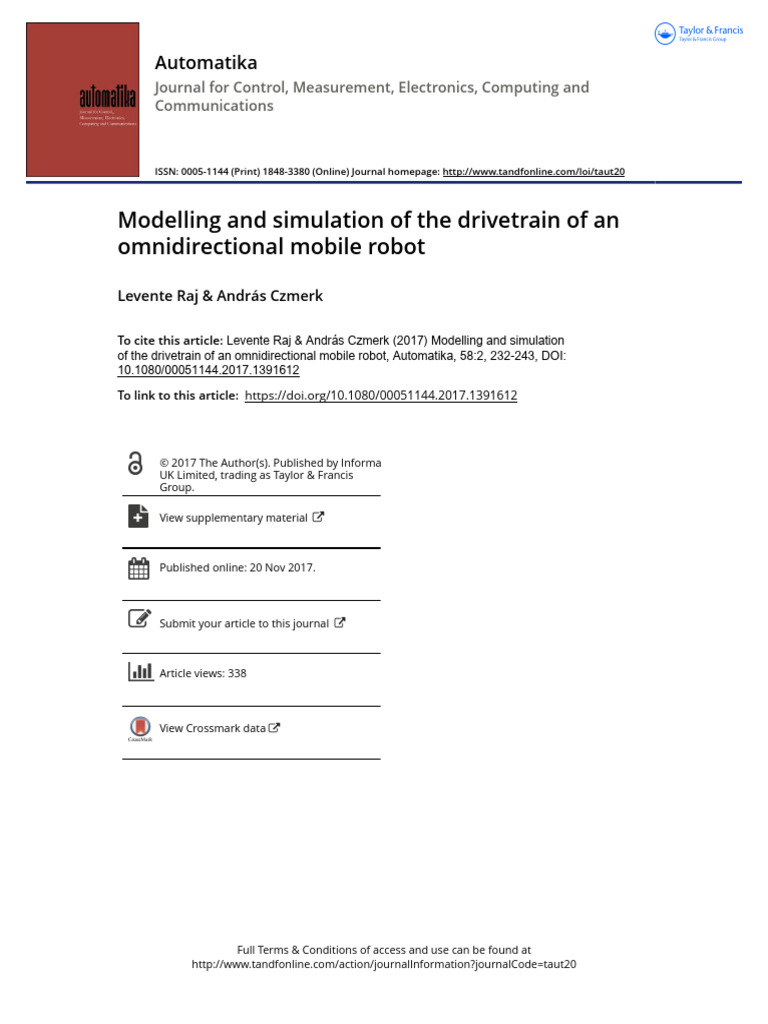 Omnidirectional Robot Drivetrain Model | PDF | Lagrangian Mechanics ...