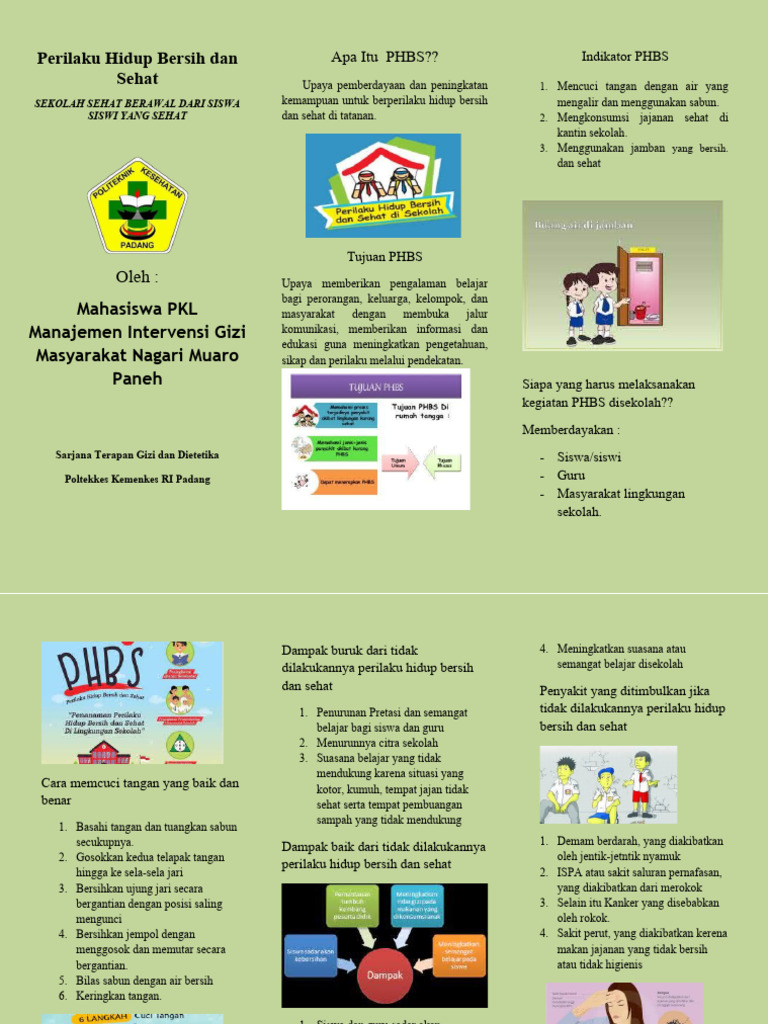Leaflet PHBS untuk Sekolah Sehat | PDF | Gaya Hidup