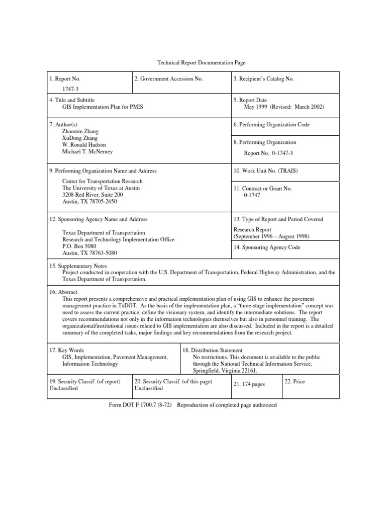 GIS Implementation Plan for PMIS Report | PDF | Geographic Information ...
