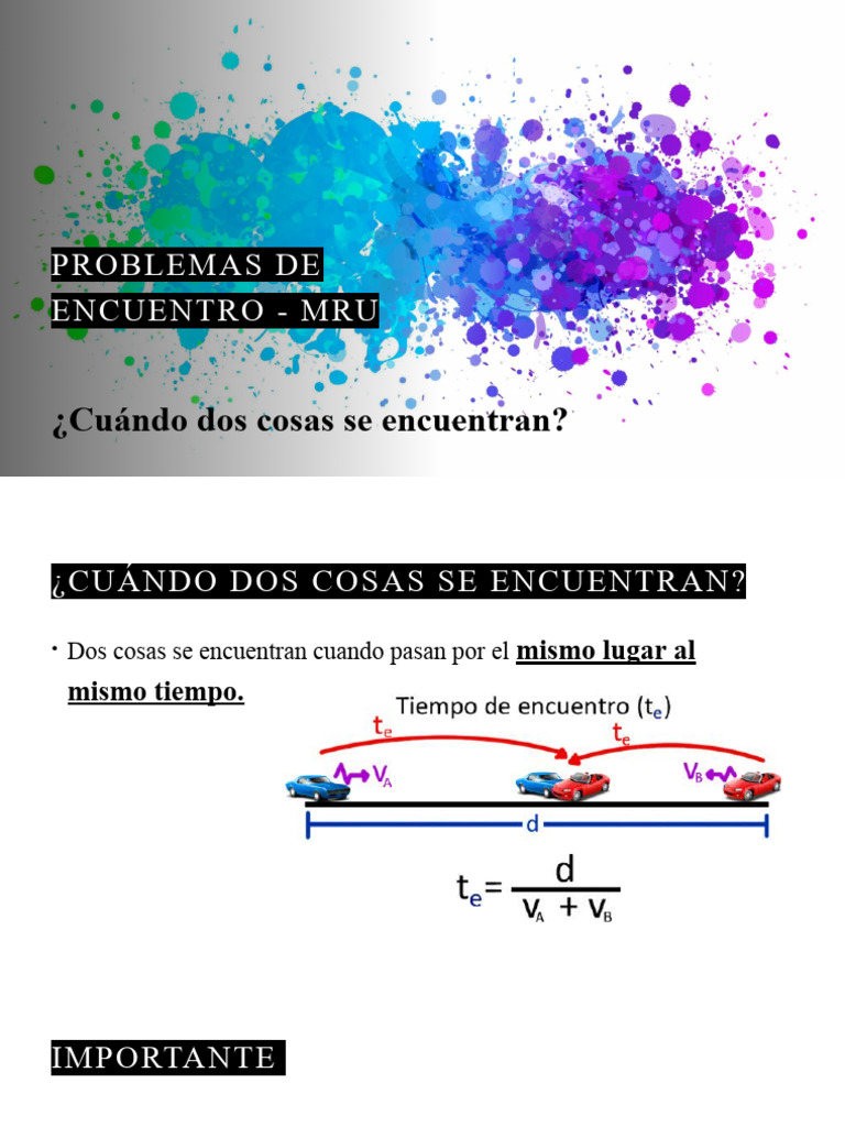 Problemas de Encuentro - Mru | PDF | Ecuaciones