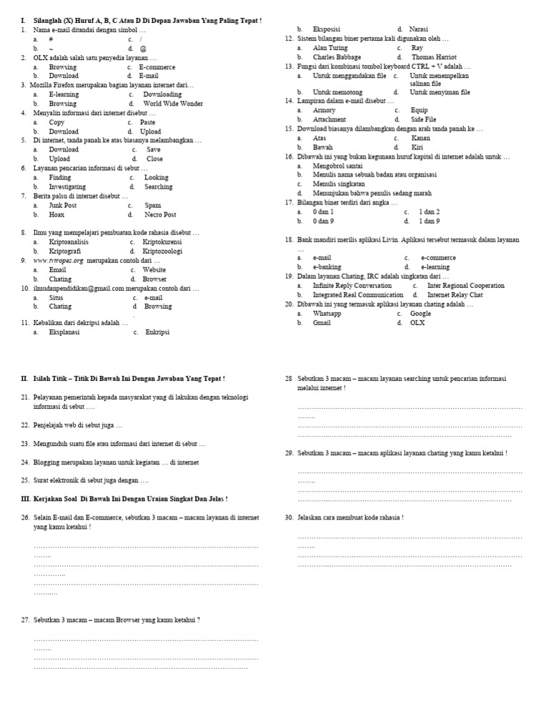 Soal Koding untuk Kelas 6 | PDF