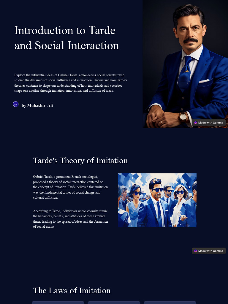 Introduction To Tarde and Social Interaction | PDF | Sociology | Imitation