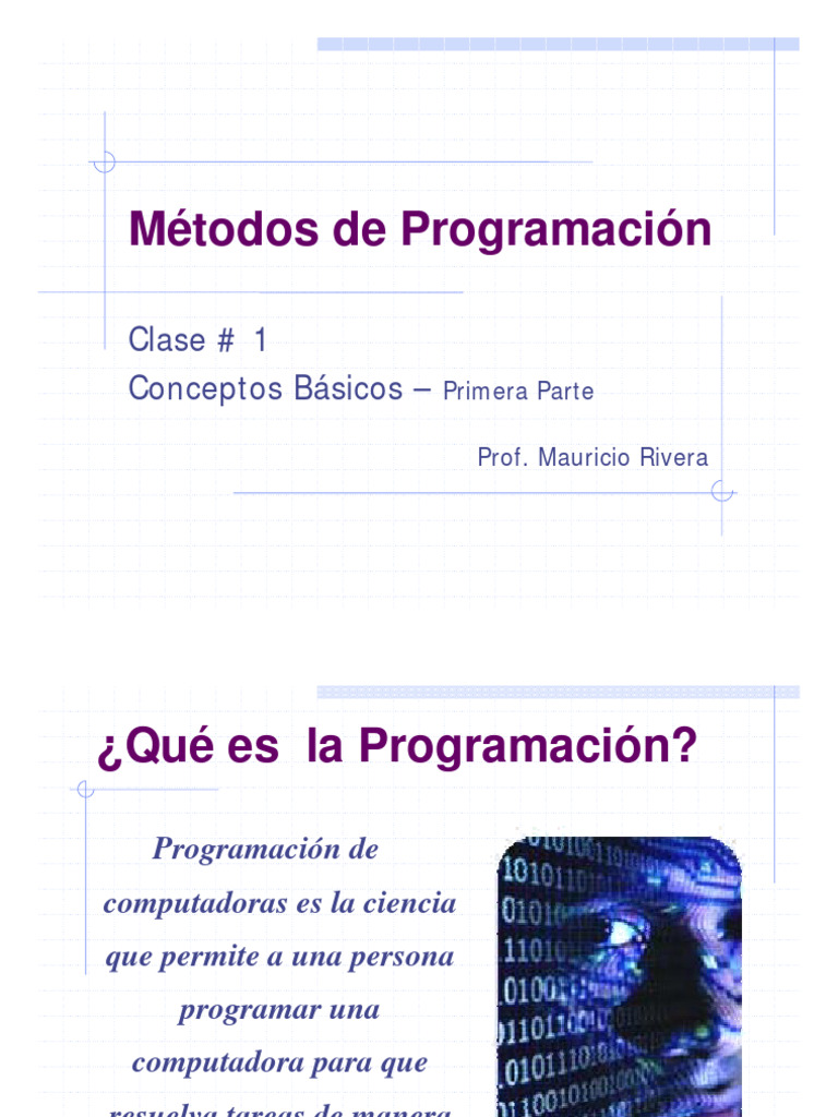 (MetProg) - Clase 01 - Conceptos Basicos | PDF | Programación de ...